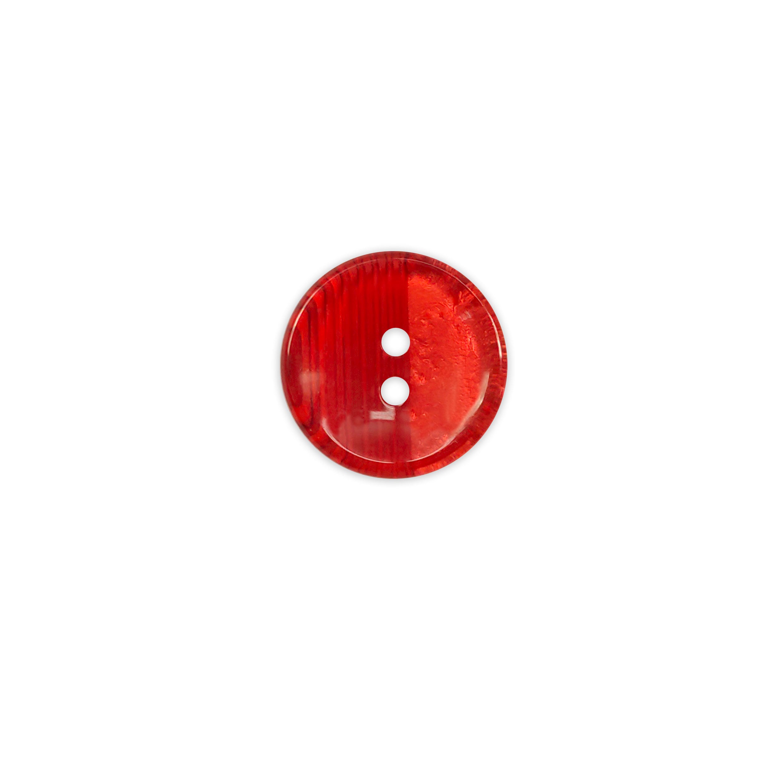 Bottone Moda Semi Trasparente 2 Fori Rosso Lin 20