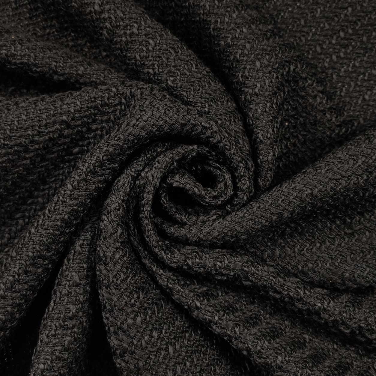 Tessuto Alta Moda Misto Cotone Nero | Panini