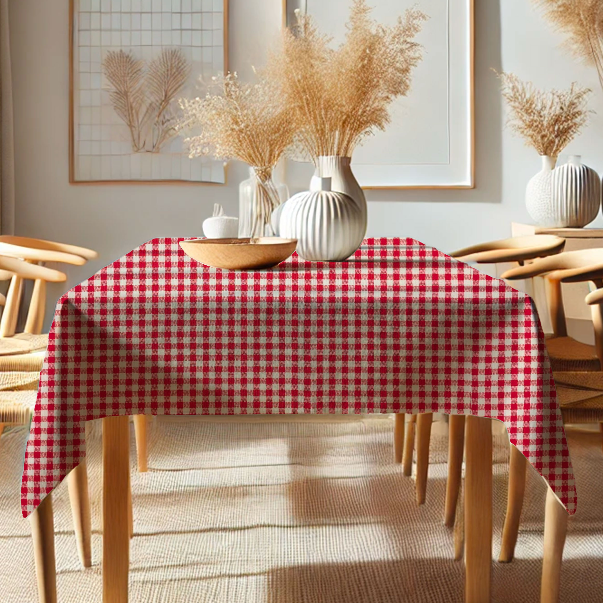 Tovaglia Confezionata Quadretti Mini Rossi 140x180 cm