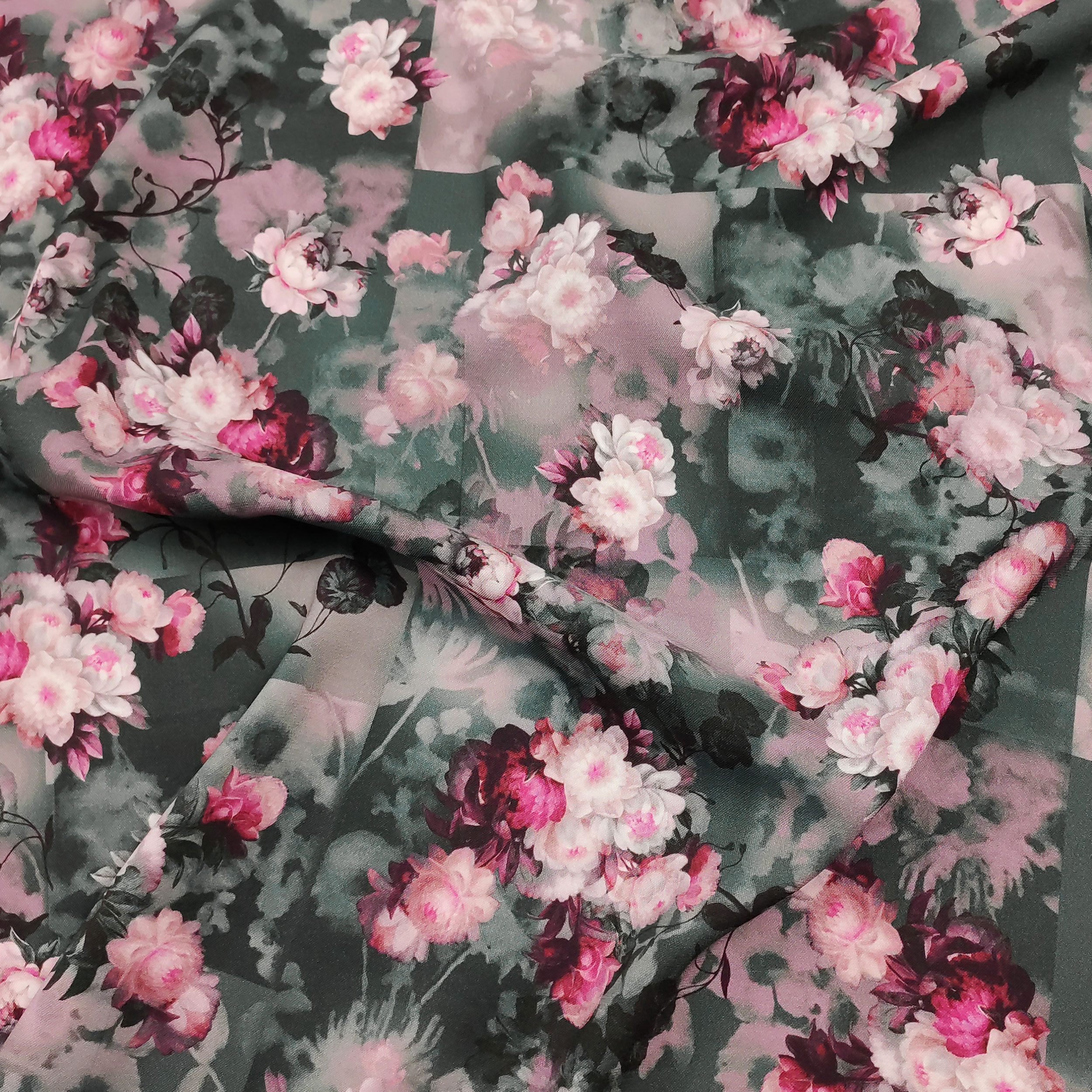 Misto Seta Elasticizzata Fiori Rosa | Panini