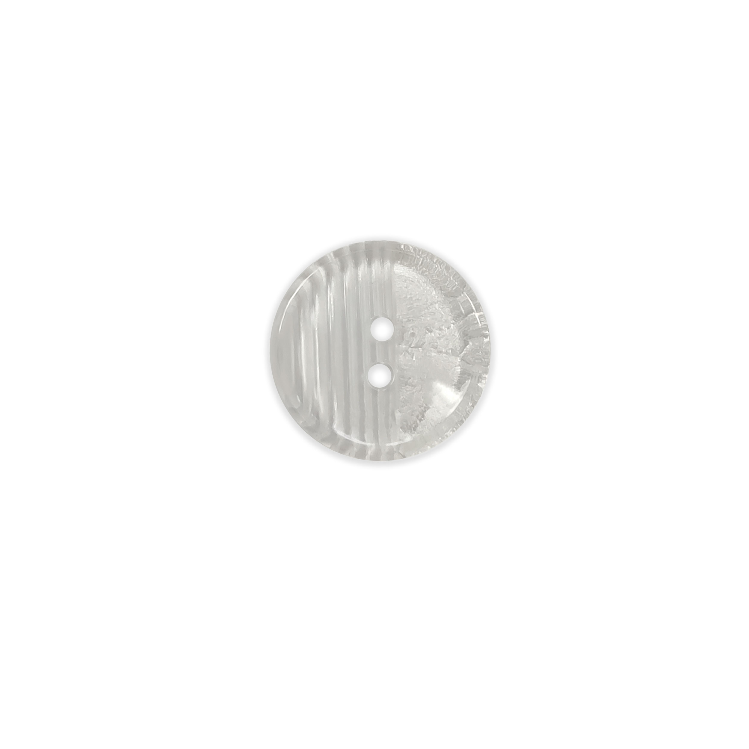 Bottone Moda Semi Trasparente 2 Fori Bianco Lin 24