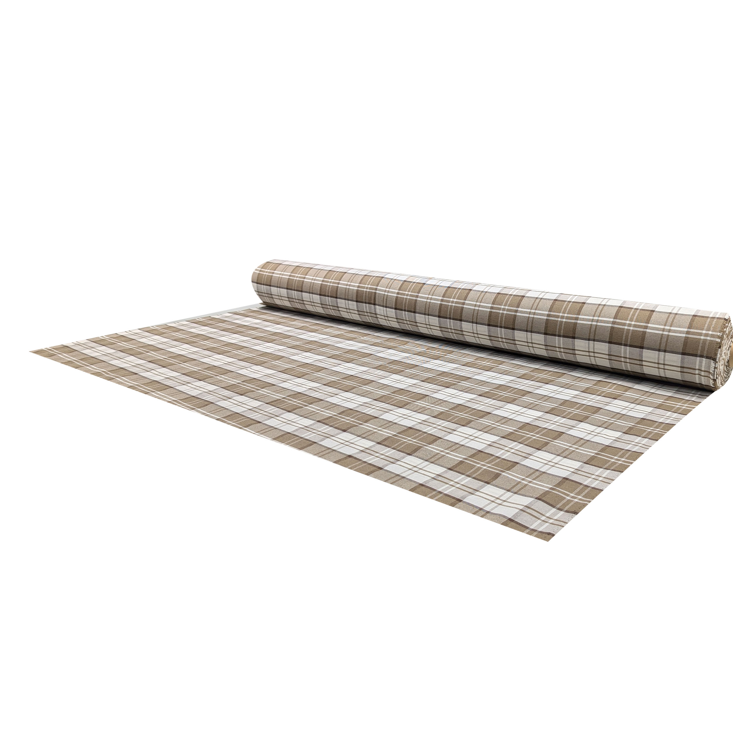Tessuto Tinto In Filo Tartan Beige