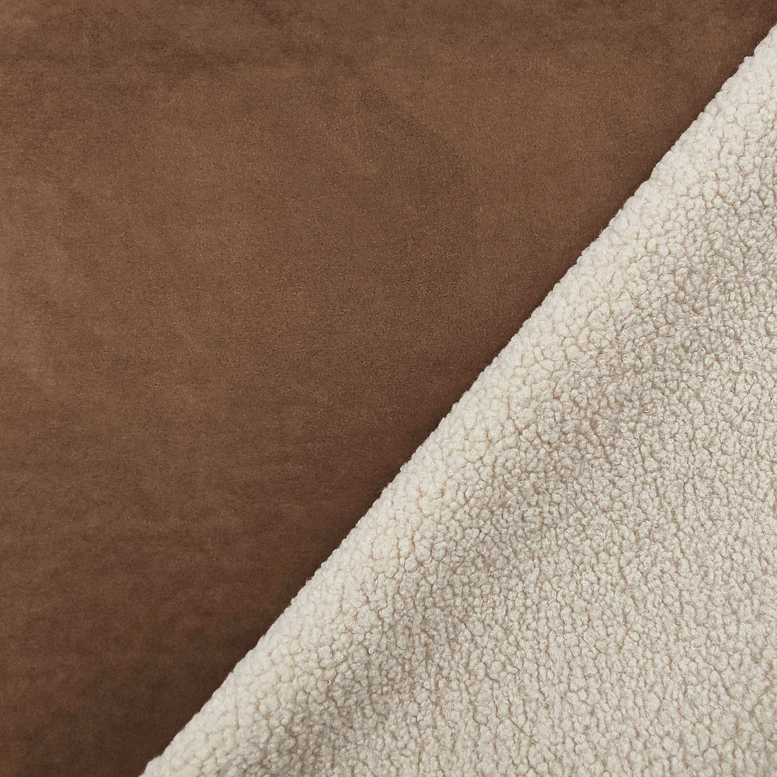 Tessuto Pesante per Cappotto Montone in Marrone