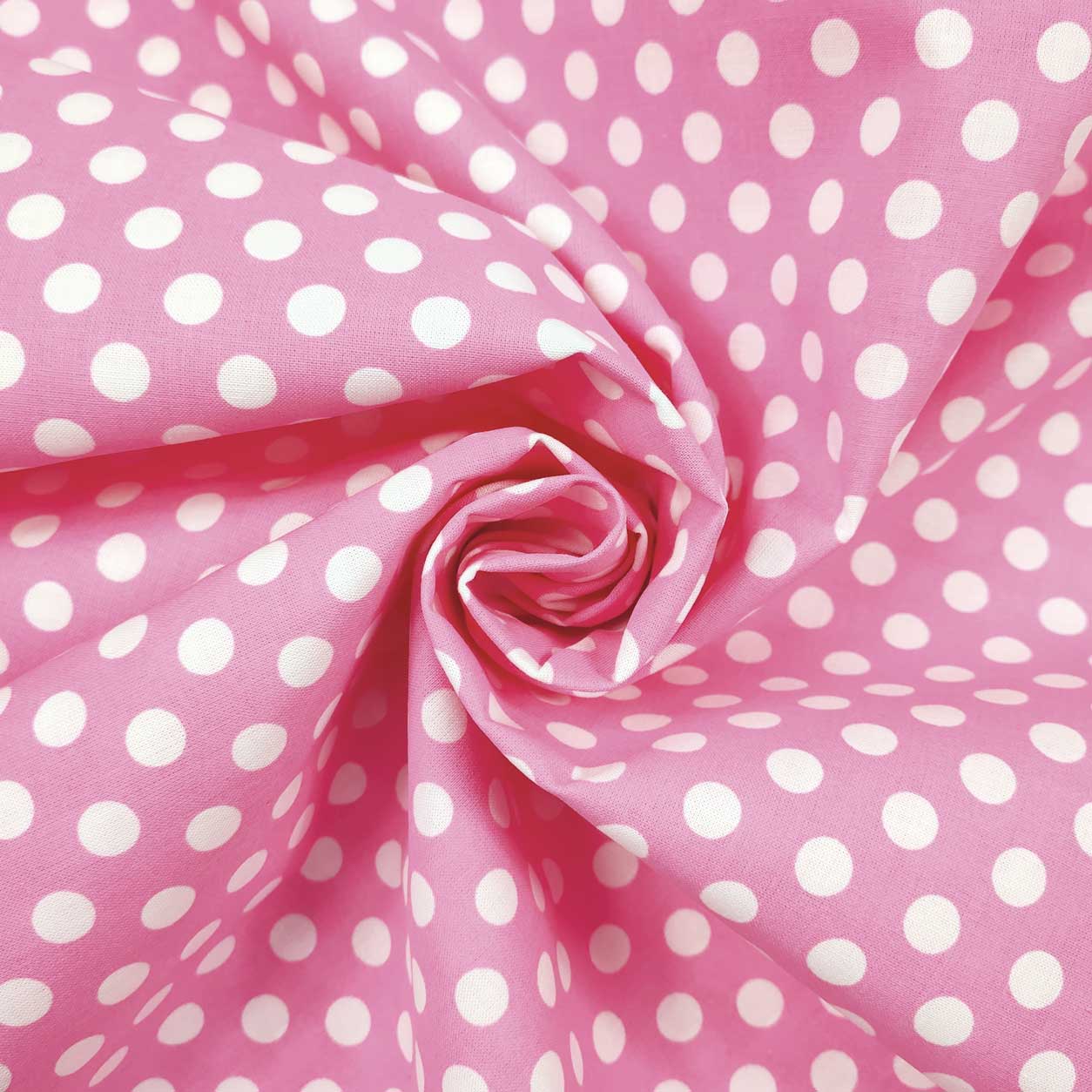 Tessuto Cotone Rosa a Pois Grandi | Panini