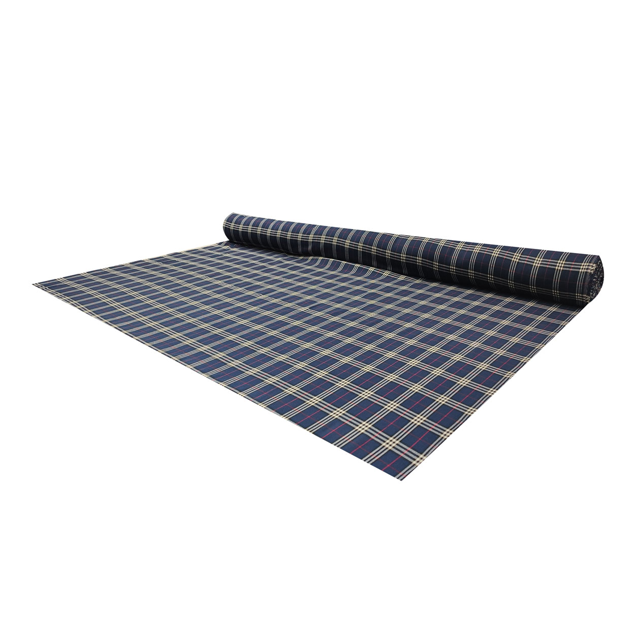 Tessuto Scozzese Blu Righe Bianche e Rosse | Panini Tessuti