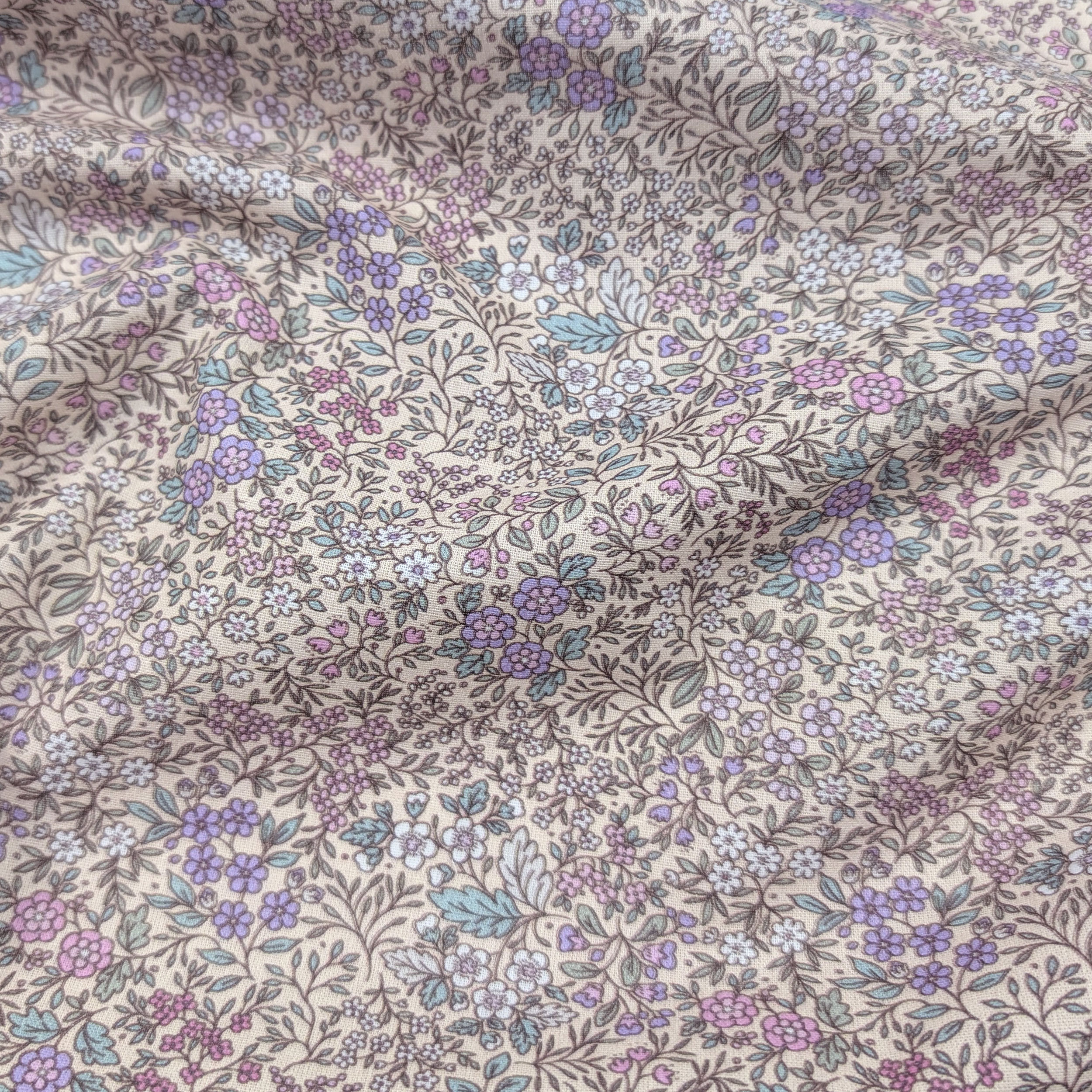 Percalle Puro Cotone Fiorellini Viola | Panini
