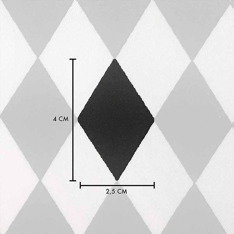 Raso Carnevale Mini Rombi Bianco e Nero | Panini