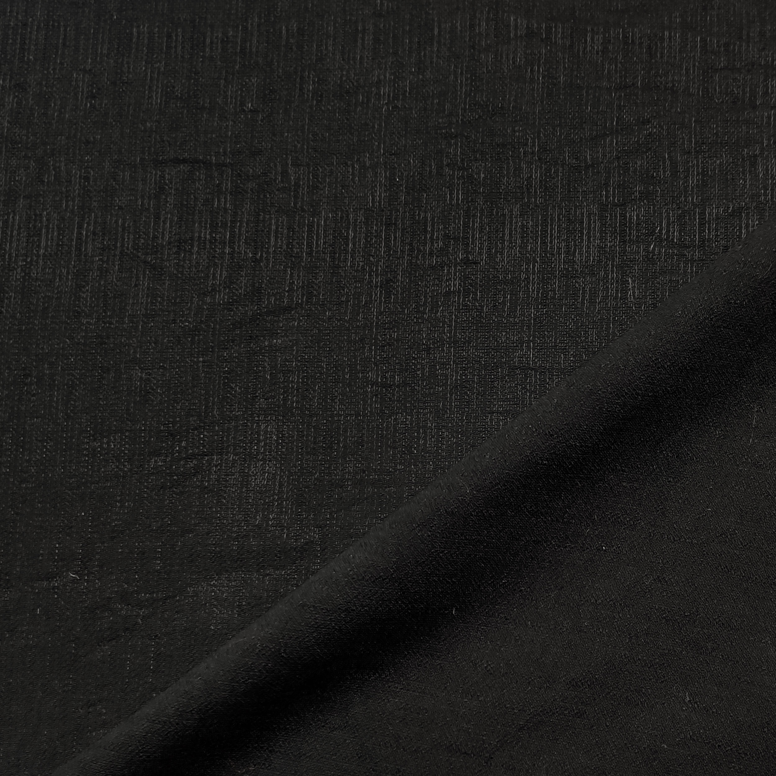 Tessuto Viscosa Crepe Natural Tinta Unita Nero