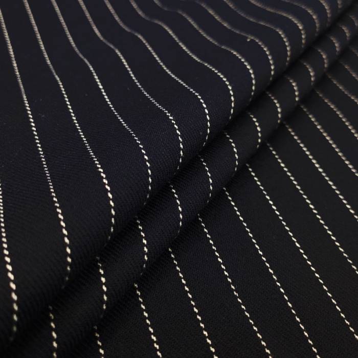 Elegante Tessuto Gessato Blu al Metro