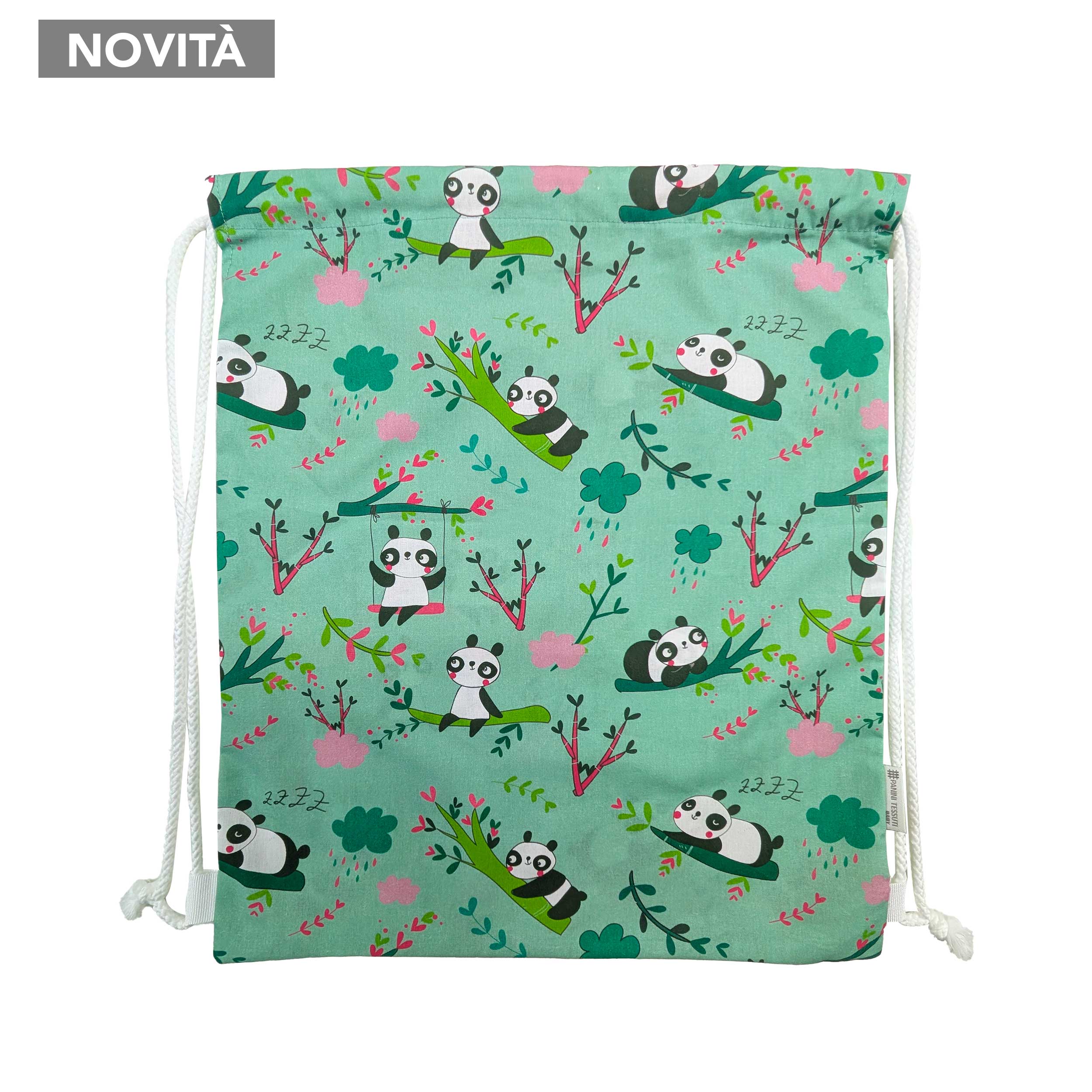 Zainetto Asilo Panda Sfondo Verde Menta | Panini