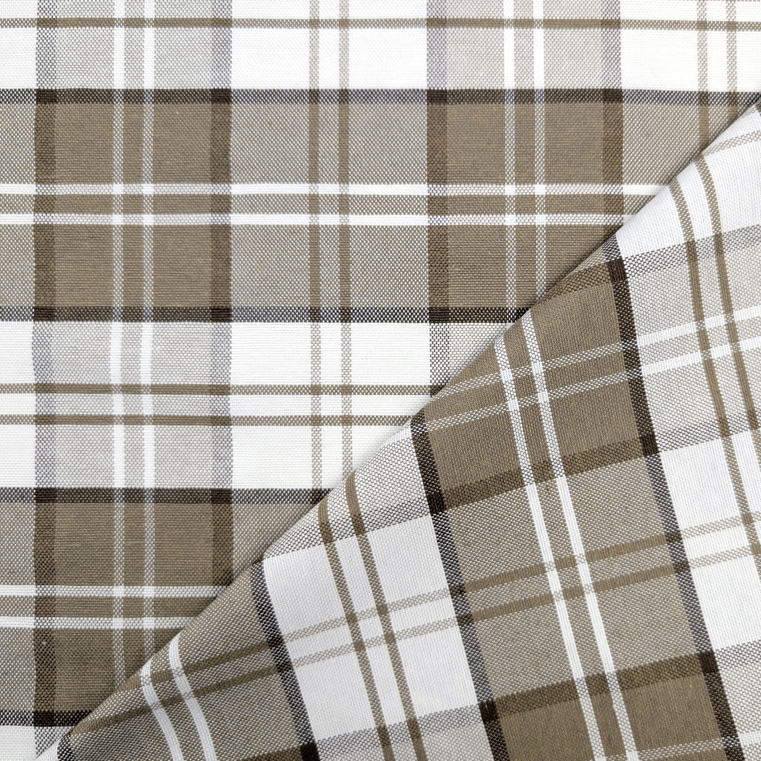 Tessuto Tinto In Filo Tartan Beige