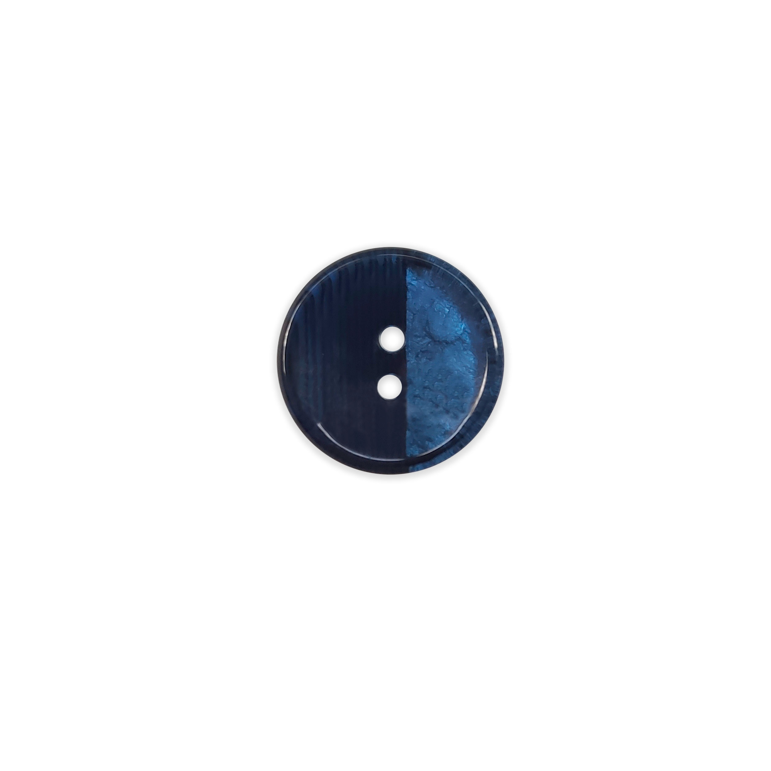 Bottone Moda Semi Trasparente 2 Fori Blu Lin 20