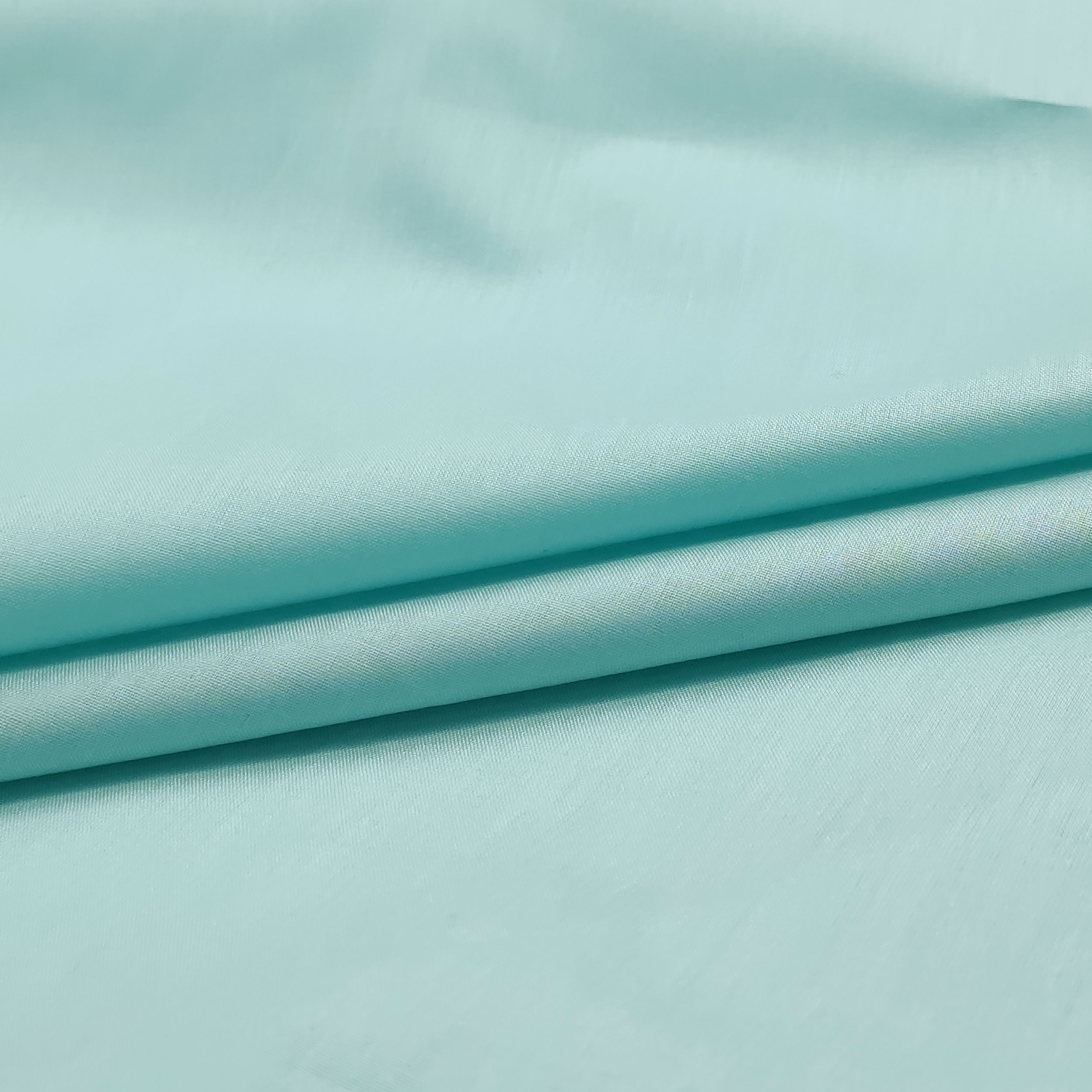 Tessuto Puro Cotone Lenzuolo Lux Tinta Acqua Marina