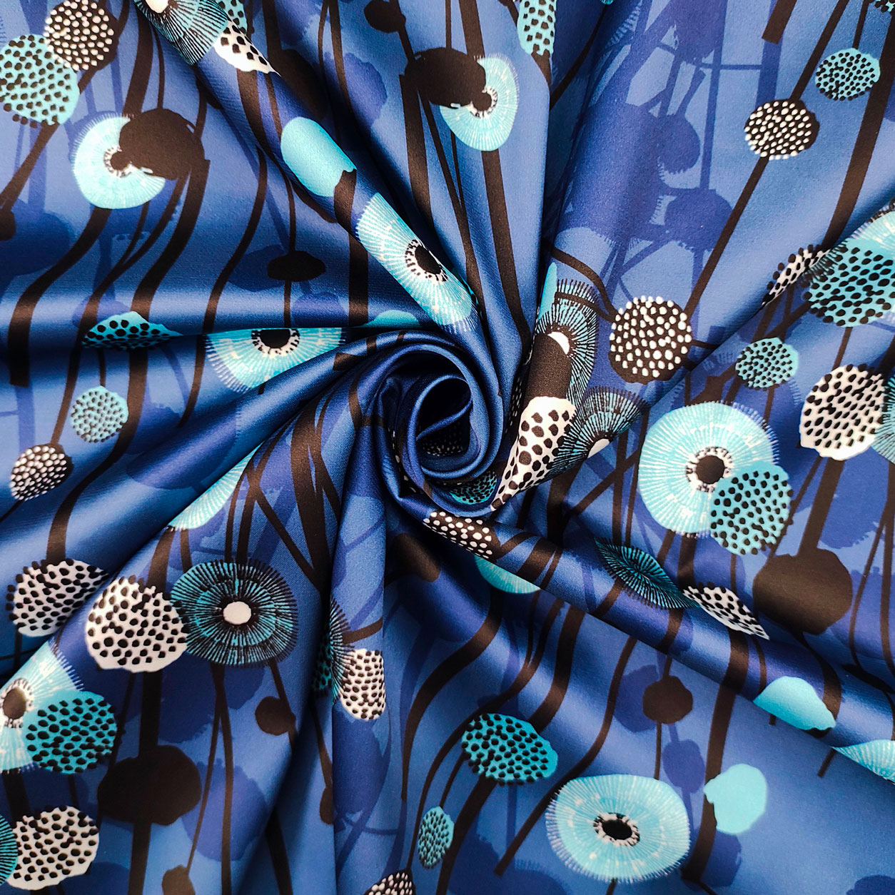 Tessuto Raso Moda Arman Toni del Blu Abbigliamento