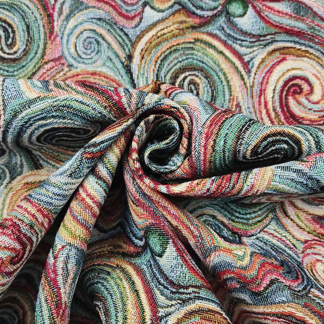 Tessuto Gobelin Arredo Spirali Astratte | Panini