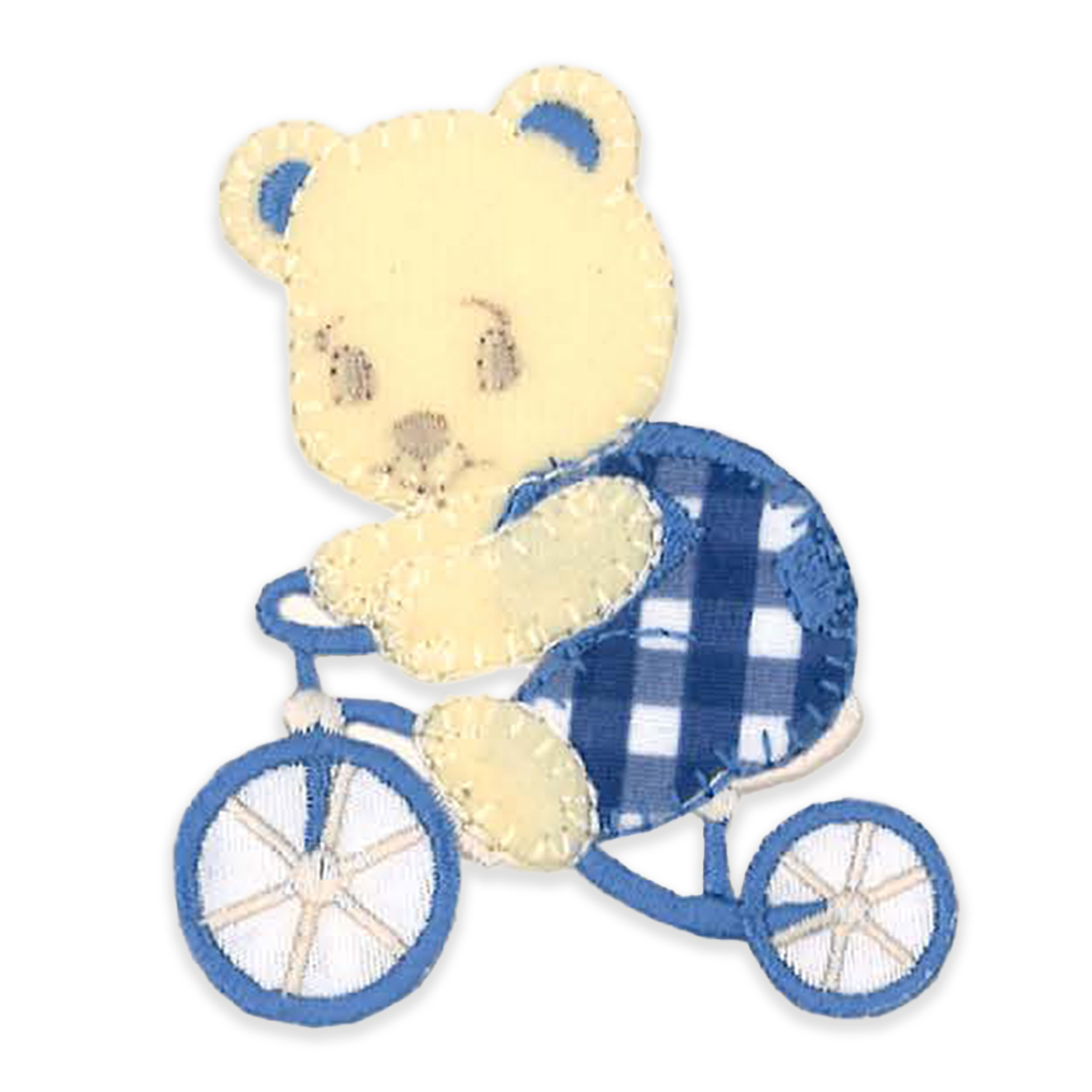 Toppa Termoadesiva Orsetto in Bici Blu