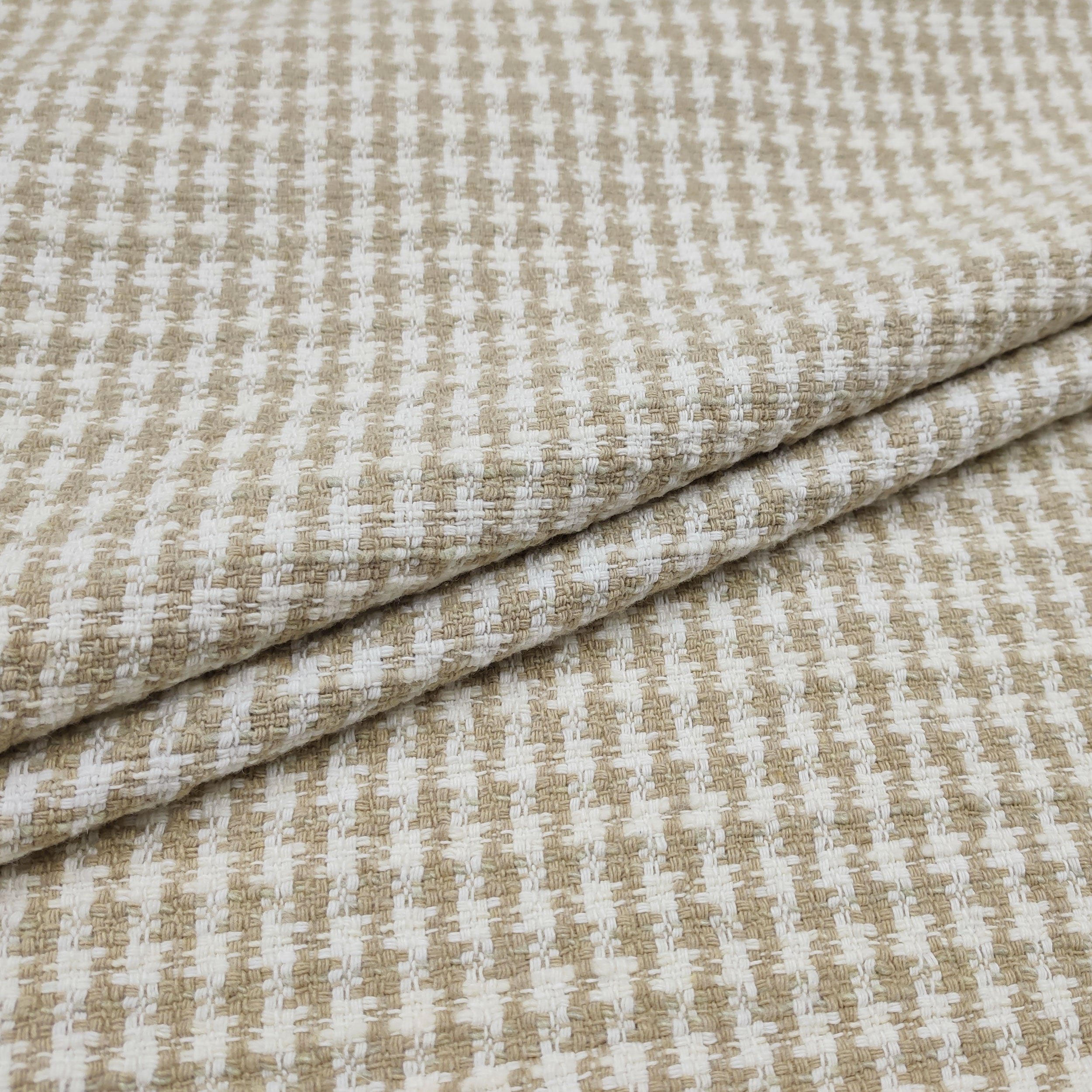 Tessuto Tweed Pied de Poule Beige | Panini