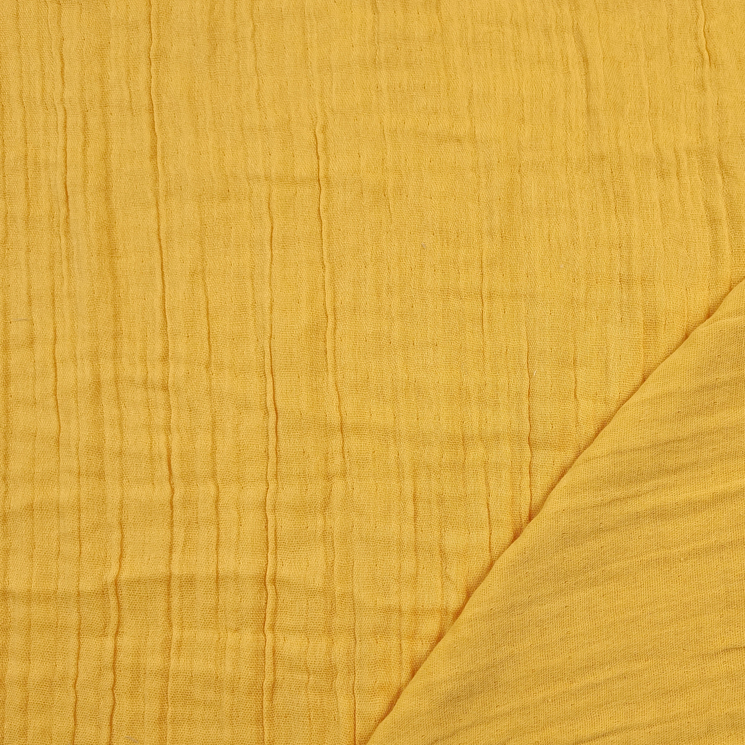 Tessuto Mussola Tripla Garza in Tinta Unita Giallo
