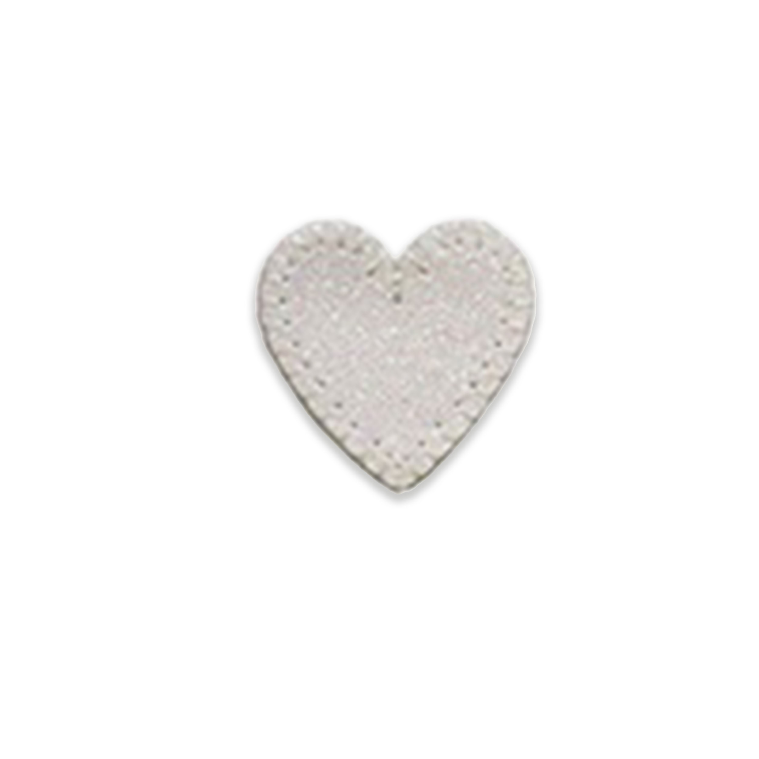 Patch Termoadesiva Cuoricino Bianco Glitter