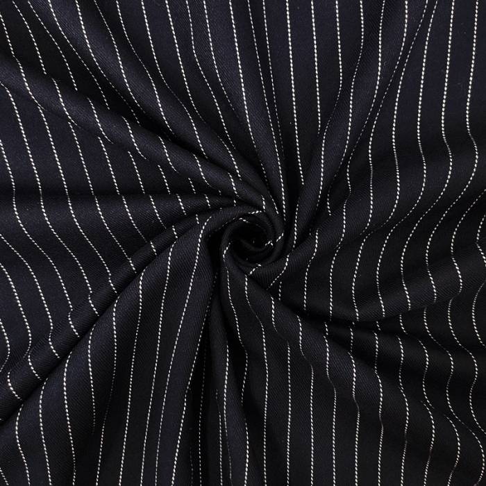 Elegante Tessuto Gessato Blu al Metro